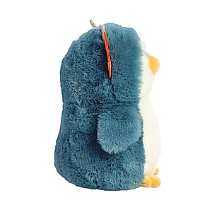 Aurora® Playful Pompom Penguin™ Dragon Stuffed Animal - Vibrant Companions - Endless Fun - Blue 7 Inches