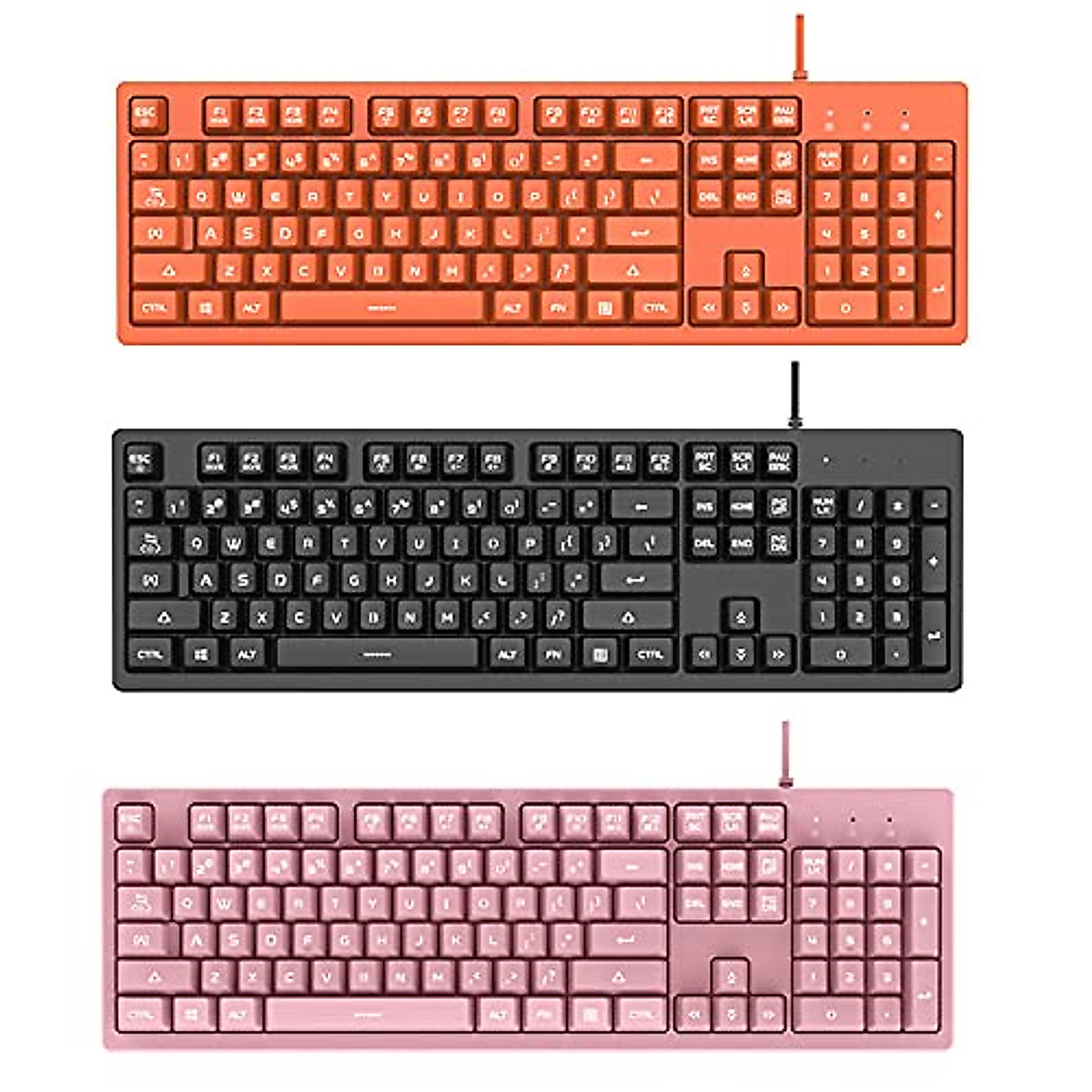 KOqwez33 Portable Advanced Keyboard for Notebook Computer, 104 Key Pink Button Switch Office Growing Gaming Mechanical Keyboard for DKS100 - Pink