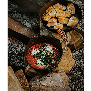 Barebones Polished Cast Iron Dutch Oven with Lid - 4-Quart Premium Performance Cookware with a Heat-Dispersing Copper Handle and Ring