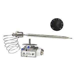 RX-2-24 Thermostat for Deep Fryer（with Knob), 3/8" Mpt Stuff Box, RX-10-24 RX-2-30 Millivolt Thermostat 00-913153 Compatible with Adcraft RX-2-24，Atosa 301030004, Robert shaw 5300-402，200-400F (OEM)