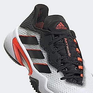 adidas Men's Barricade Tennis Shoe, White/Core Black/Solar Red, 9