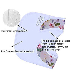 maiwa Large Snap Cotton Bibs for Baby Boys Girls Feeding Drooling for 4 Pack