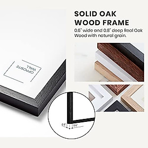 Opposite Wall - 16x20 in - Black Solid Oak Wood Picture Frame - Lightweight, Versatile & Shatterproof - Wall Hanging Poster or Photo Frame - Wall Decor for Office, Gallery & Home