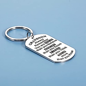 Grandson Gifts from Grandma Grandpa Christmas Gifts for Teenage Boys Inspirational Gifts for Men Kids Teen Him Keychain Birthday Graduation Back to School Stocking Stuffers for Boys Motivational Gifts