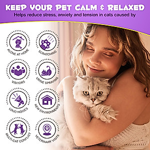 NATURE ZIRAN Cat Pheromones Calming Diffuser, 2 in 1 Cat Calming Starter Kit (Diffuser Head + 2pcs 48ml Vial) for 60 Days Use, Enhanced Cat Calming Diffuser Kit for Cat Anxiety Relief