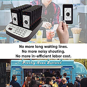 NOLAS Social Distancing Keeping Pagers for Restaurants Paging System Coast Buzzer Beep Lineup Waiting Queue Signal Calling Customer Service for Cuisine Hospital Clinic (1-24 Pager)
