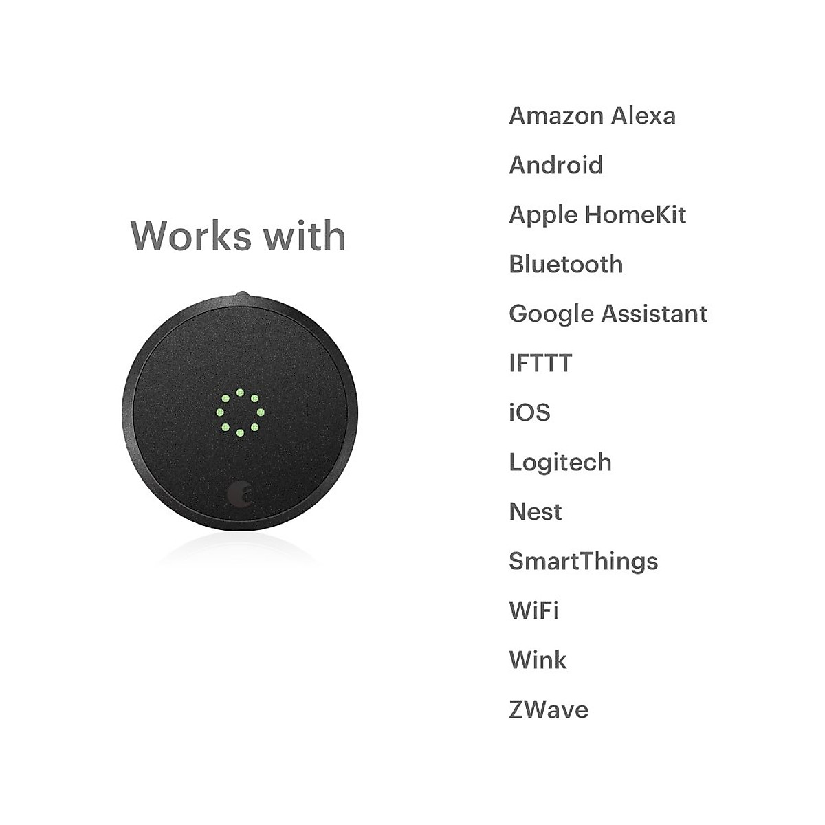 August AUG-SL-CON-S03 Silver Smart Lock Pro, 3rd Generation-Dark Gray, Apple Home Kit Compatible and Z-Wave Plus Enabled