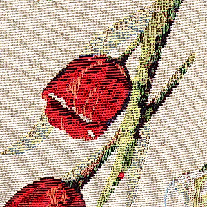 Zerodis Knitting Bag Wood Handle Yarn Storage Crochet Organizer Woven Fabric Storage Bag for Knitting Needles Sewing Tools(Red)