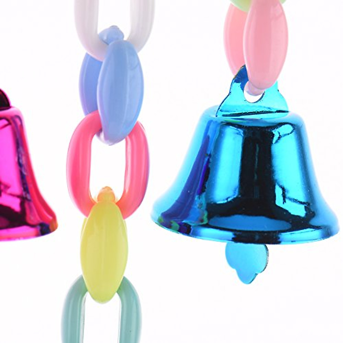 Birds Cage Accessory Parrot Macaw Chew Bell Toys Colorful Swing Hanging Toy (B)