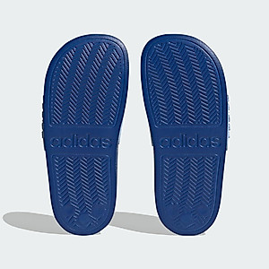 adidas Adilette Shower Slide Sandal, Blue Dawn/White/Team Royal Blue, 2 US Unisex Little Kid