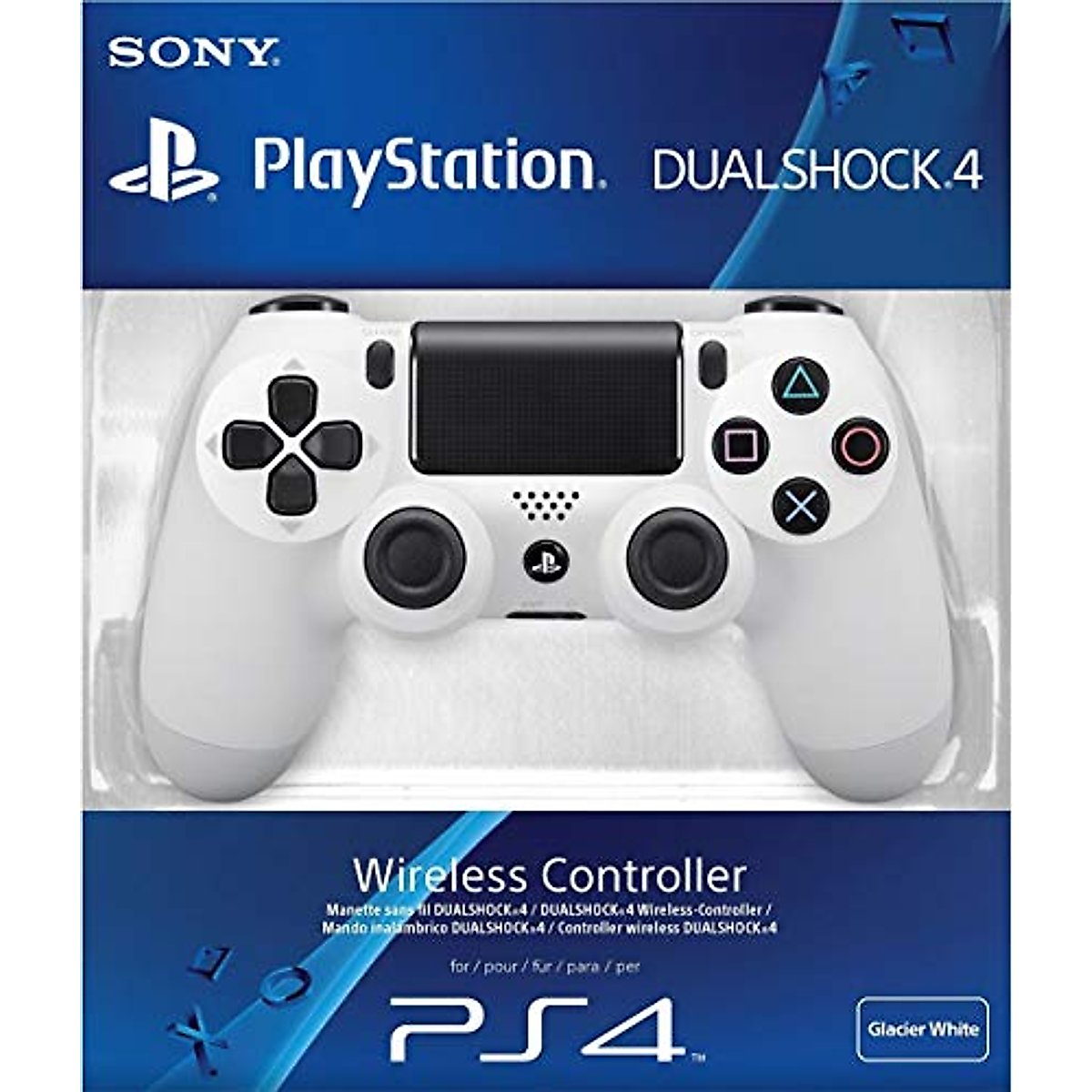 Sony PS4 Dualshock 4 Wireless Controller - Glacier White (World Edition, Model# CUH-ZCT2E) *Box image is different
