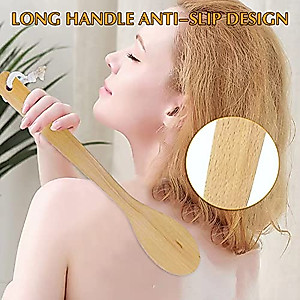 CARELAX Back Scrubber Brush,Long Handle Bath Brush for Shower, Soft but Stiff Shower Bristles and Pumice Stone Brush, Body Exfoliating Brush for Wet or Dry Brushing