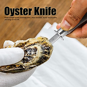 Vakitar Stainless Steel Oyster Knife with Long Handle Large Labor‑saving Oyster Shucking Knife for Seafood Oysters, Feasts, Shells