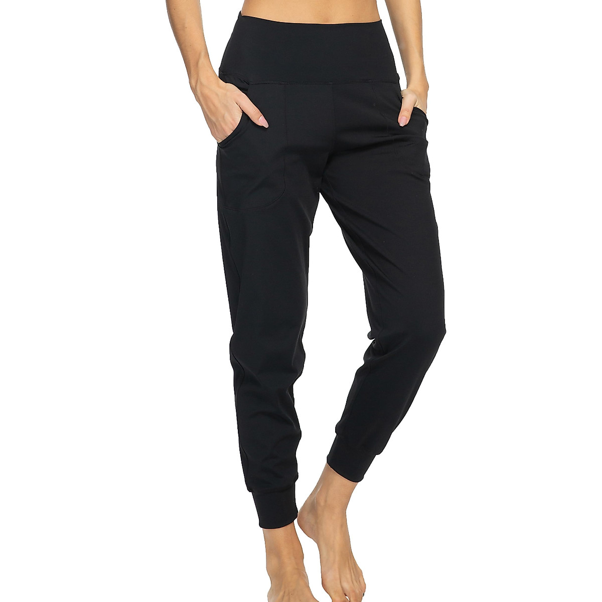 Kcutteyg Womens Joggers with Pockets High Waisted - Soft Lightweight Athletic Workout Pants for Running Gym Fitness Yoga and Casual (Black9, Medium)