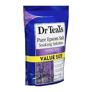 Dr. Teal's Lavender Soaking Solution (1 Bag, 7lb) - Blended with Pure Epsom Salt - Relax and Relieve Stress at Home While Promoting a Better Nights Sleep - Value Size Bag