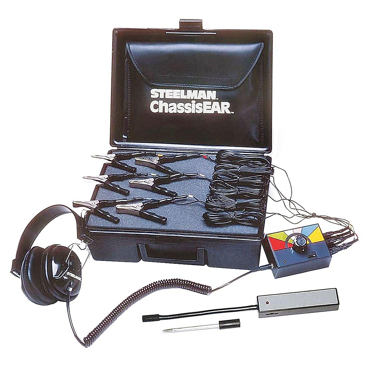 STEELMAN ChassisEAR/EngineEAR Auto Diagnostics Combination Kit, Electronic Stethoscope, Clamp Vibration Sensors, Over-ear Headphones