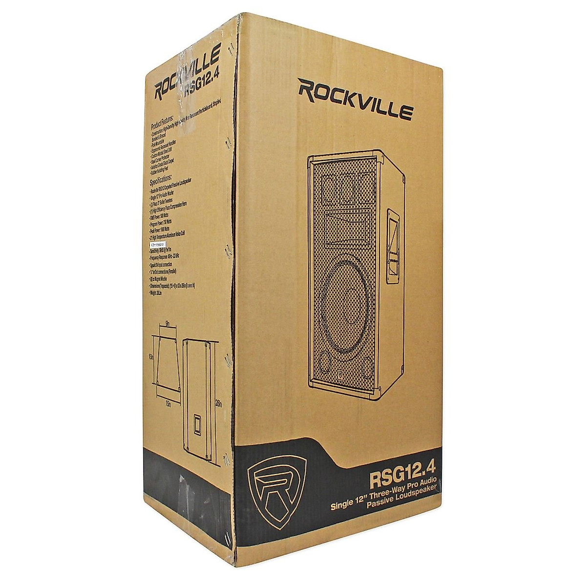 Rockville 2 RSG12.4 12 3-Way 1000w 4-Ohm Passive DJ Speakers+Stands+Cables+Bag