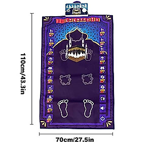 Asheep Smart Muslim Prayer Mat for Kids, Muslim Prayer Rug Electronic Islamic Prayer Mat with Worship Step Guide for Kids Toddlers, Kid Ramadan Gifts, 43.3x27.5 in (Color : Dark Blue)