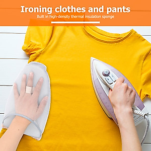 Zerodeko 2pcs Ironing Gloves Food Steamer Over The Door Ironing Board and Iron Holder Baking Gloves Mini Clothes Iron Garment Steaming Gloves Finger Button Sponge Household