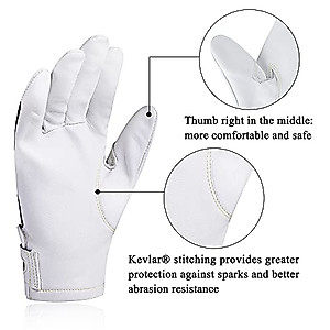 Intra-FIT Electric TIG Welding Gloves, Premium Grain Goat Skin, Key Stone Thumb with Kevlar Stitching,1Pair