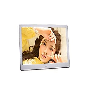 Family 15 Inch Screen LED Backlight HD 1280 * 800 Digital Photo Frame Electronic Album Picture Music Movie Full Function Good Gift (Color : White16GB, Size : UK Plug)