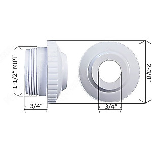 ATIE Pool Spa Directional Flow Hydrostream Return Jet Fitting SP1419D with Adjustable 3/4" Opening Rotating Eyeball for Hayward SP1419D (2 Pack)