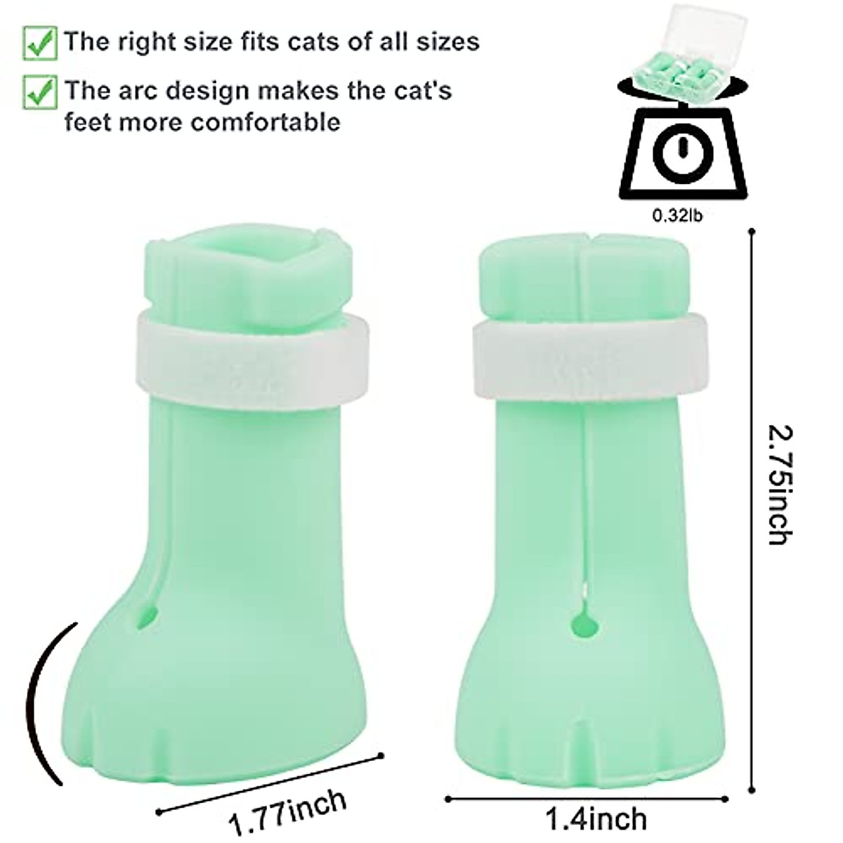 JAKI Cat Shoes Anti-Scratch Silicone Boots for Cats, Adjustable Rubber Cat Feet Covers Gloves Kitten Shower Paw Protector, Pet Supplies for Cats Bath Cleaning Shaving Checking Treatment in Family