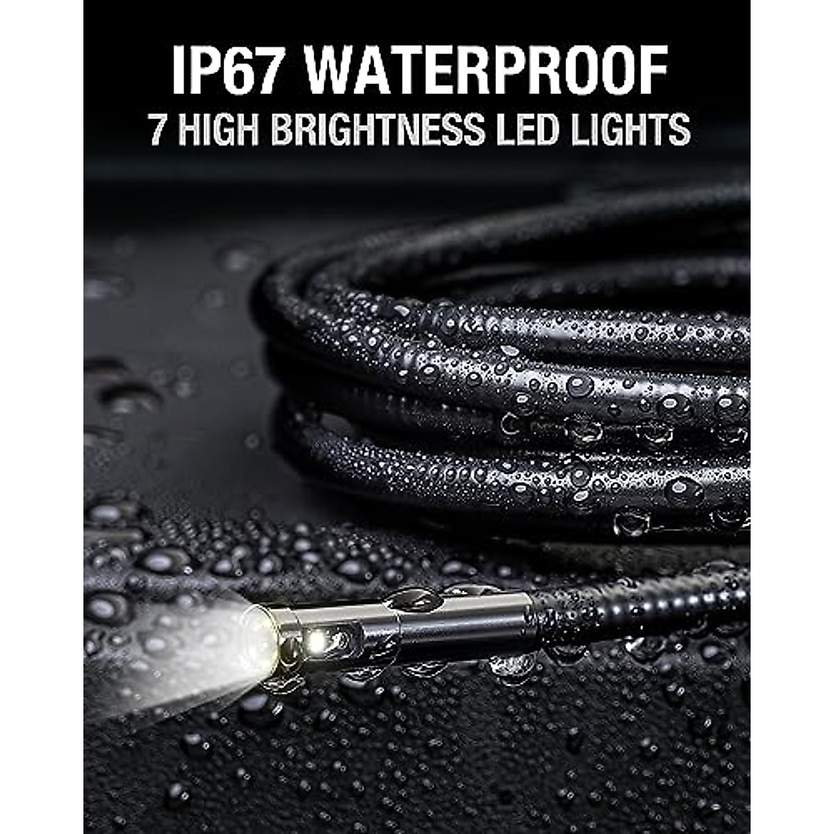 Teslong Inspection Camera, Dual Lens Endoscope Camera with Light 5" IPS Screen Digital Industrial Borescope,1080P Endoscope Waterproof Flexible Probe Borescope Camera with Light(16.4ft)