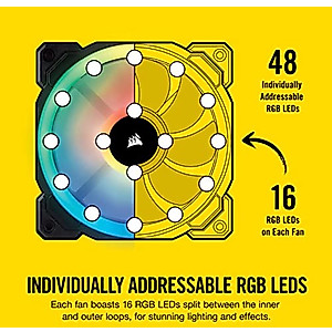 Corsair LL Series LL120 Black RGB 120mm Dual Light Loop RGB LED PWM Fan 3 Fan Pack with Lighting Node Pro (CO-9050072-WW) (Renewed)