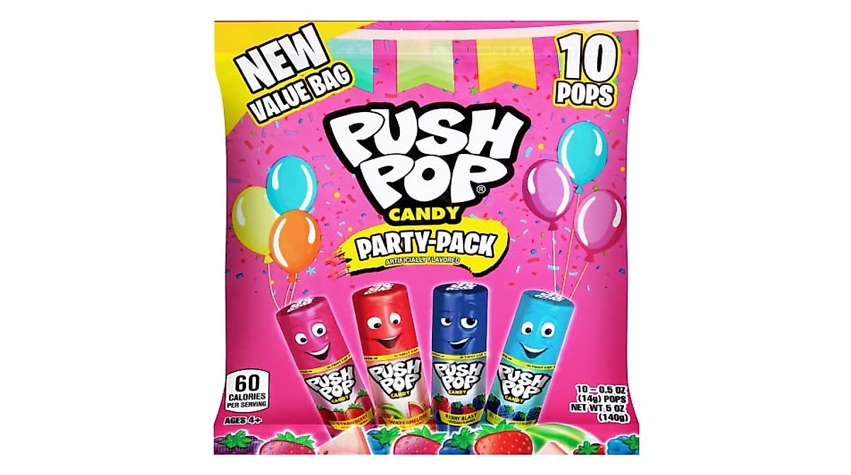 Push Pop Lollipop Variety Party Pack - 10 Count Assorted Flavors