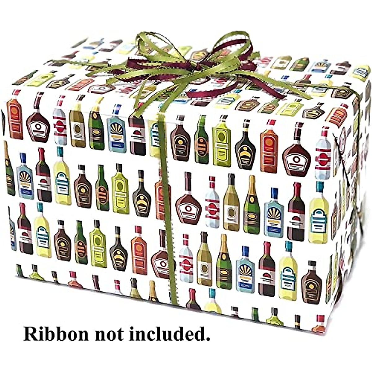 Stesha Party Beer Bottles Wrapping Paper Gift Wrap Men - Folded Flat 30 x 20 Inch - 3 Sheets