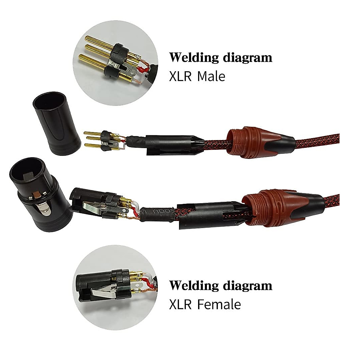 Maicailu XLR Cable 6 feet 1Pack, Male to Female XLR Cable Balanced 3 PIN XLR Microphone Cable for Speakers Microphone and Audio Device(1.8m(6ft), Red, 1)