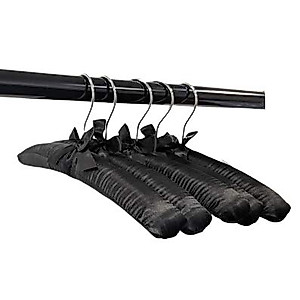 Children's Black Satin Padded Hangers (Set of 5)