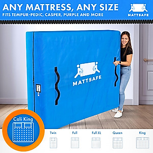 Nordic Elk Mattress Bags for Moving and Storage (Cali King) Heavy Duty Moving Supplies, 8 Sturdy Handles, Strong Zipper, Mattress Cover Queen Size Bed Bags, Storage Cover Essentials Packing Protector