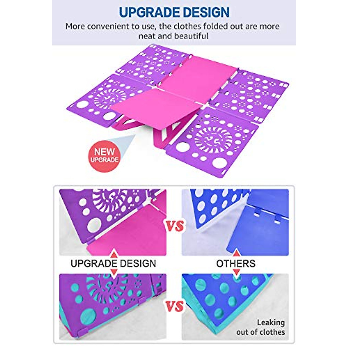 BoxLegend Version 3 Shirt Folding Board t Shirts Clothes Folder Durable Plastic Laundry folders Folding Boards Helper Tool for Adults and Children(Purple)