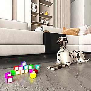 WHALE STORE 8 Packs Acrylic Couch Blocker, Transparent Under Bed Blocker 15.74" L x 3.14" H for Prevent Things from Getting Under The Furniture Comes with Strong Tape for Hard Surface Floors Only