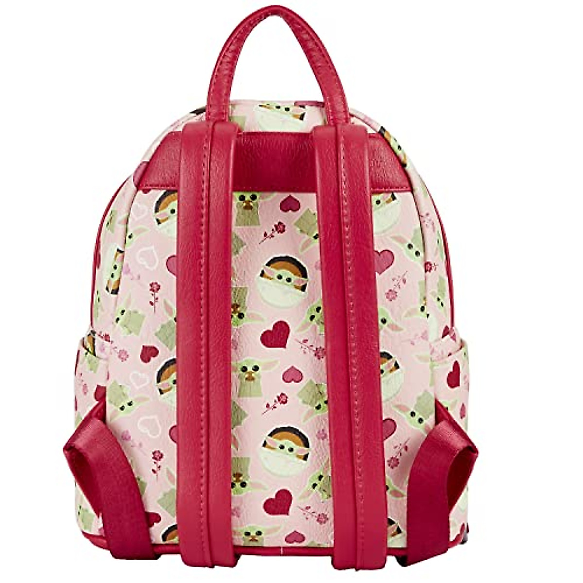 Loungefly Star Wars Baby Yoda Pink All Over Print Womens Double Strap Shoulder Bag Purse