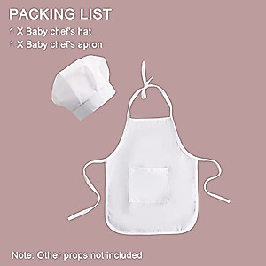 Yunnyp Newborn Baby Chef Costume Baby Photography Photos Outfits Hat Apron Outfit for Boys Girls Photography Props