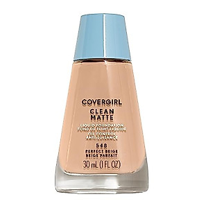 COVERGIRL Clean Matte Liquid Foundation, Perfect Beige 548, Pack of 1