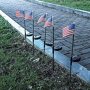 Epicgadget Solar Lights Outdoor, Outdoor Led Pathway Landscape Solar Lights Solar Powered Garden Lights American Flag Shaped Decor Stake Lights for Yard Patio Walkway Pathway (2 Pieces)