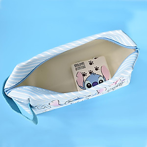 ENENSET Stitch Travel Cosmetic Bag, Large Capacity Cartoon Cosmetic Pouch Makeup Bag with Zipper, PU Travel Toiletry Bag Makeup Accessories Organizer