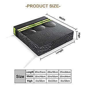 Oyihfvs Black Zen Basalt Stones with Dew Green Bamboo on Dark Outdoor Waterproof Sofa Cover, Non-Slip Oxford Cloth Chair Seat Couch Cushion Protector Furniture Slipcover 20x18x4 inches