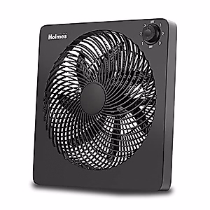 HOLMES 10" Personal Fan, Rechargeable Battery, 3 Speed Settings, Lightweight and Portable, USB Cable, Carrying Handle, Home and Office, Black Finish