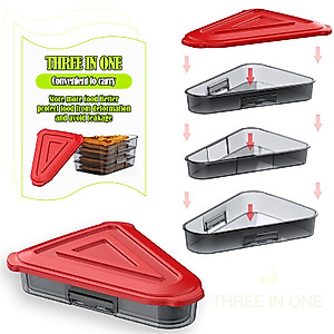 Pizza Storage Container, Expandable Pizza Slice Container, Reusable Pizza Pan Pizza Box Set with Lids to Leftover Organization and Space Saver