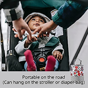 TRENDPLAY Insulated Baby Bottle Bag Cooler Insulated Tote Bag with Ice Pack, Portable Bottle Warmer Storage Organizer for 4 Bottles, for Travel Stroller Caddy