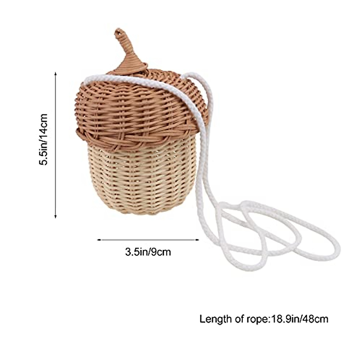 Garneck Womens Wallet Women's Tote Handbags Mini Crossbody Purse Kids Bag Rattan Woven Shoulder Bag Cute Pine Cone Basket Basket for Little Girls Boys, 5.5x3.5 Inch Teen Girl Purse Womens Wallets