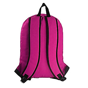 K-Cliffs Classic Bookbag Basic Backpack Simple School Book Bag Casual Student Daily Daypack 18 Inch with Curved Shoulder Straps Hot Pink