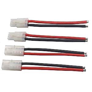 Vgoohobby 4Pairs Adapter Compatible with Tamiya Style Plug Male Female Connector w/10cm 14AWG Silicon Wire Cable for RC Car Lipo Battery Charger FPV Truck Boat