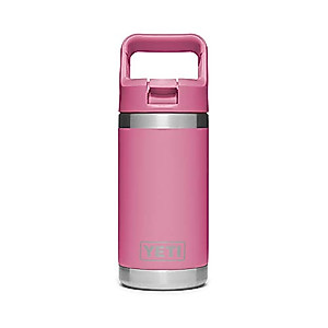 YETI Rambler Jr. 12 oz Kids Bottle, with Straw Cap, Harbor Pink