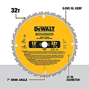 DEWALT 12-Inch Miter Saw Blade, Crosscutting, Tungsten Carbide, 80-Tooth, 2-Pack (DW3128P5)